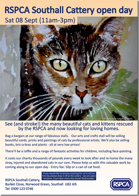 RSPCA Southall Cattery Open Day – Society Of Feline Artists